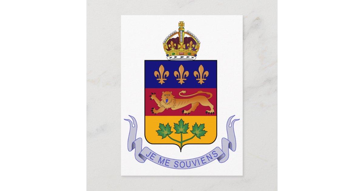 Coat of arms Québec Official Canada Heraldry Logo Postcard | Zazzle