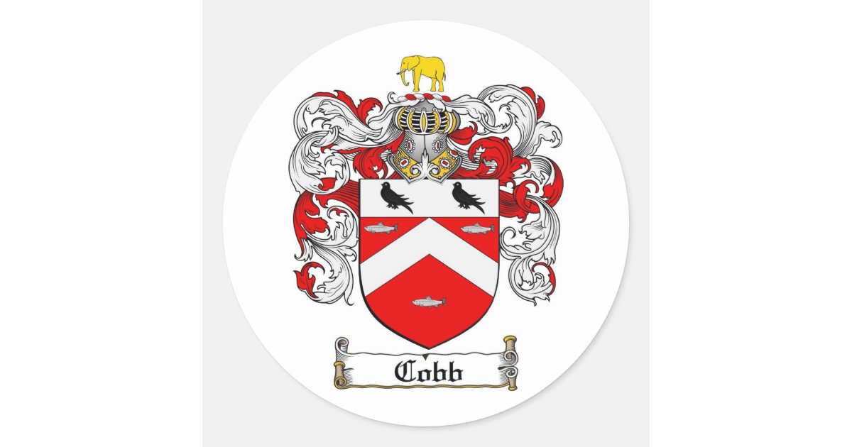 COBB FAMILY CREST - COBB COAT OF ARMS CLASSIC ROUND STICKER | Zazzle