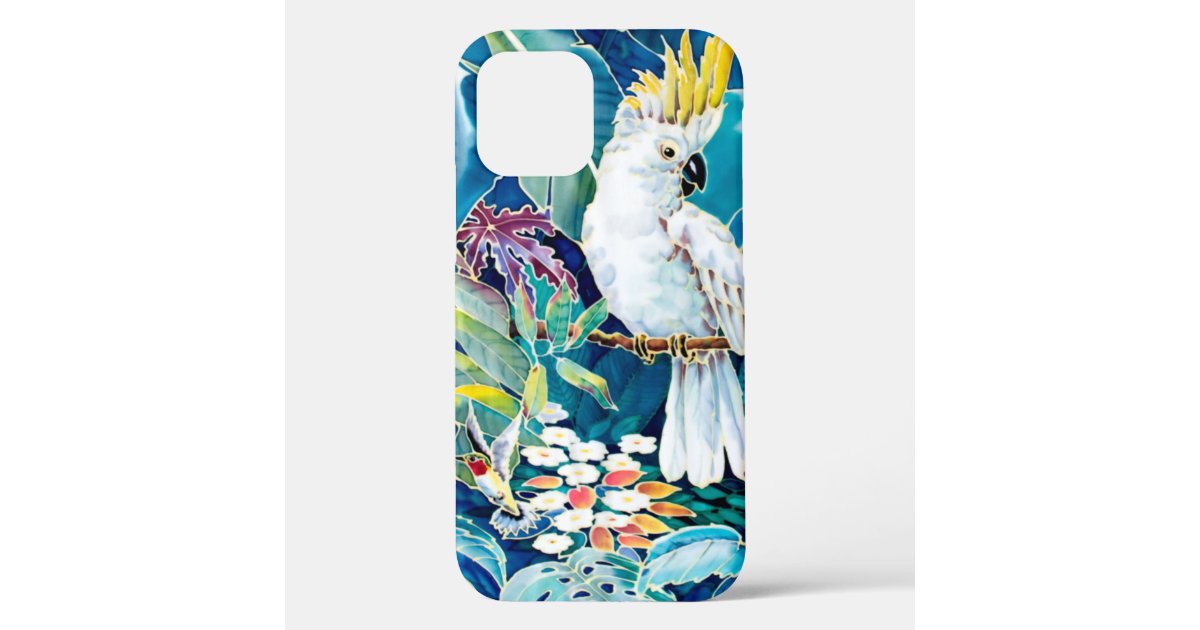 Cockatoo Hummingbird Tropical Print Case-Mate iPhone Case | Zazzle