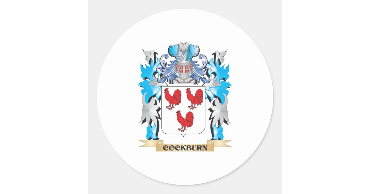 Cockburn Coat of Arms - Family Crest Classic Round Sticker | Zazzle