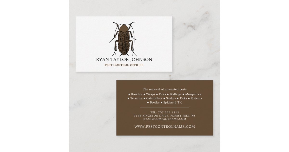 Cockroach Design, Pest Control Business Card | Zazzle