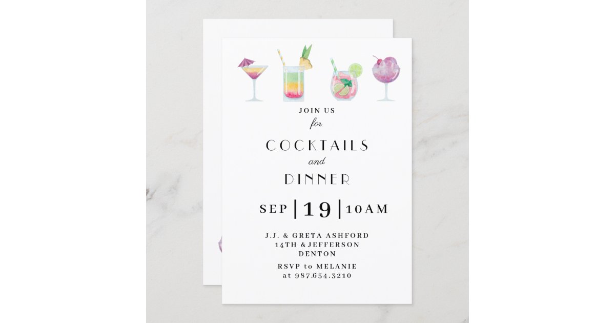 Cocktail and drinks party invitation | Zazzle