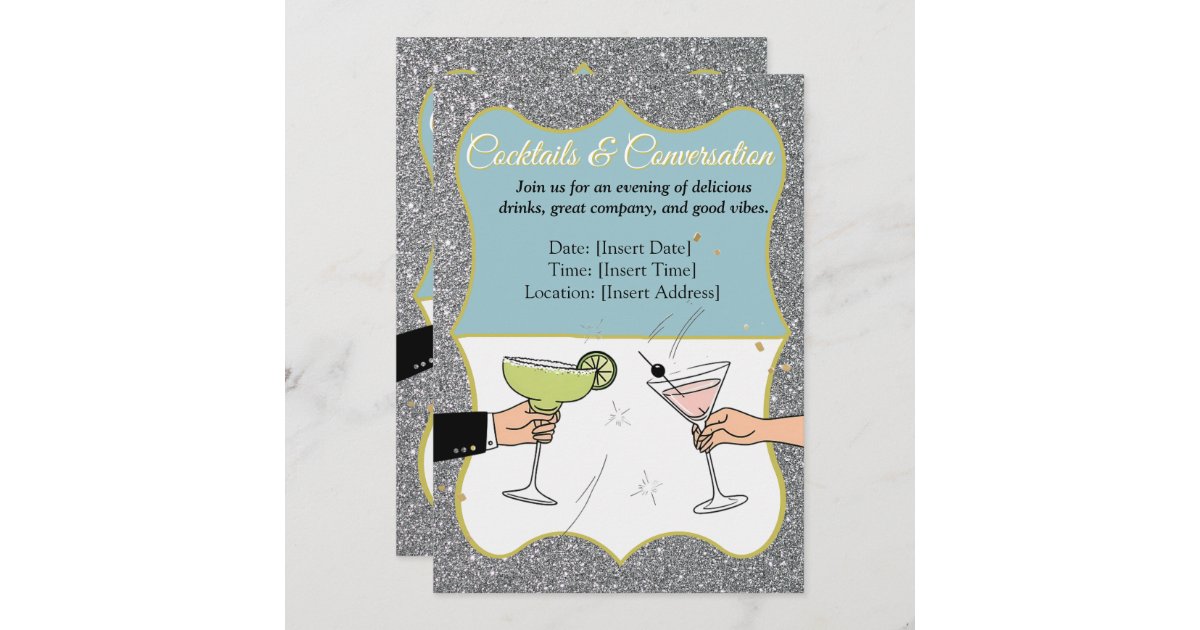Cocktail party, sophisticated conversations, drink invitation | Zazzle
