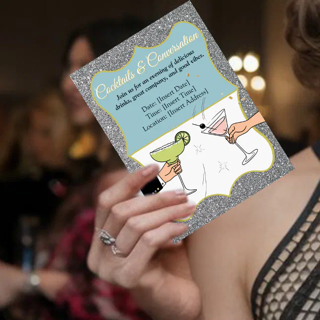 Cocktail party, sophisticated conversations, drink invitation | Zazzle