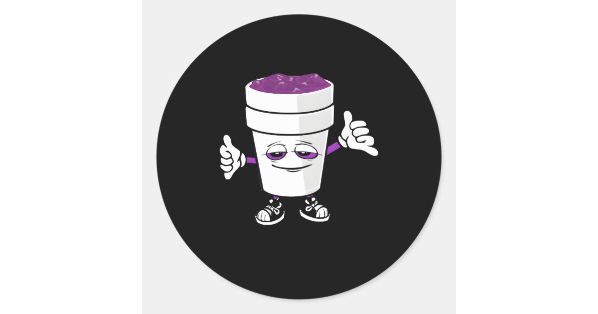 Codeine Purple Drank Sizzurp Double Cup Lean Classic Round Sticker | Zazzle