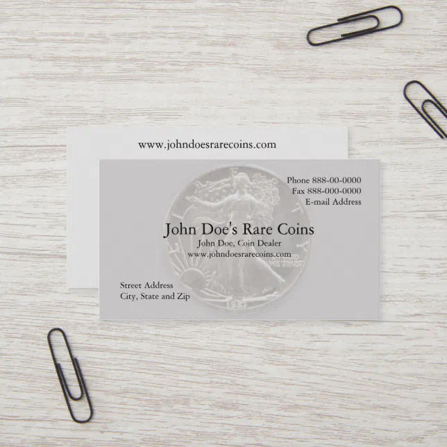 Coin Dealer Business Card | Zazzle