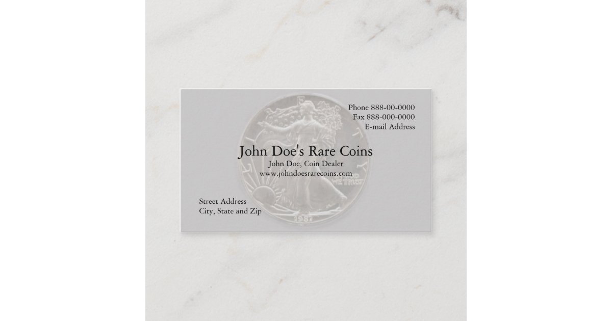 Coin Dealer Business Card | Zazzle