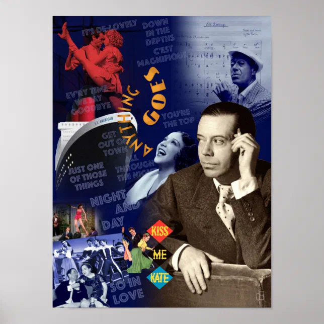 Cole Porter Collage Portrait Poster | Zazzle