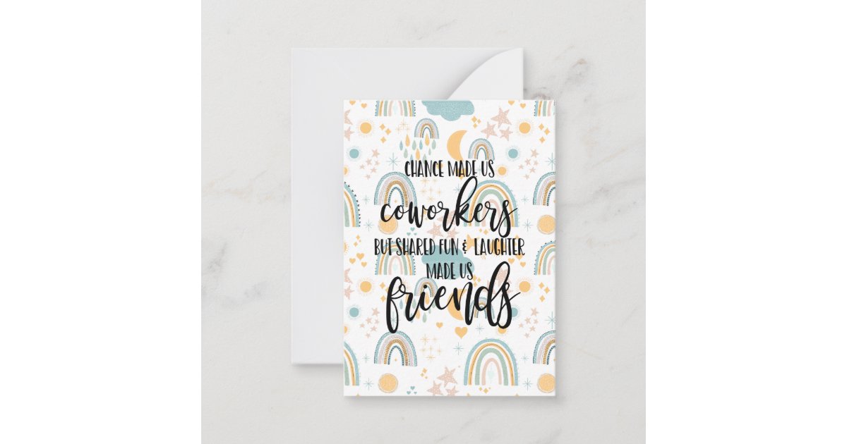 Colleague work friend gift Work BFF, friendship Card | Zazzle