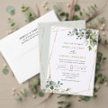 Elegant Rustic All-In-One Gold Greenery Wedding Invitation | Zazzle