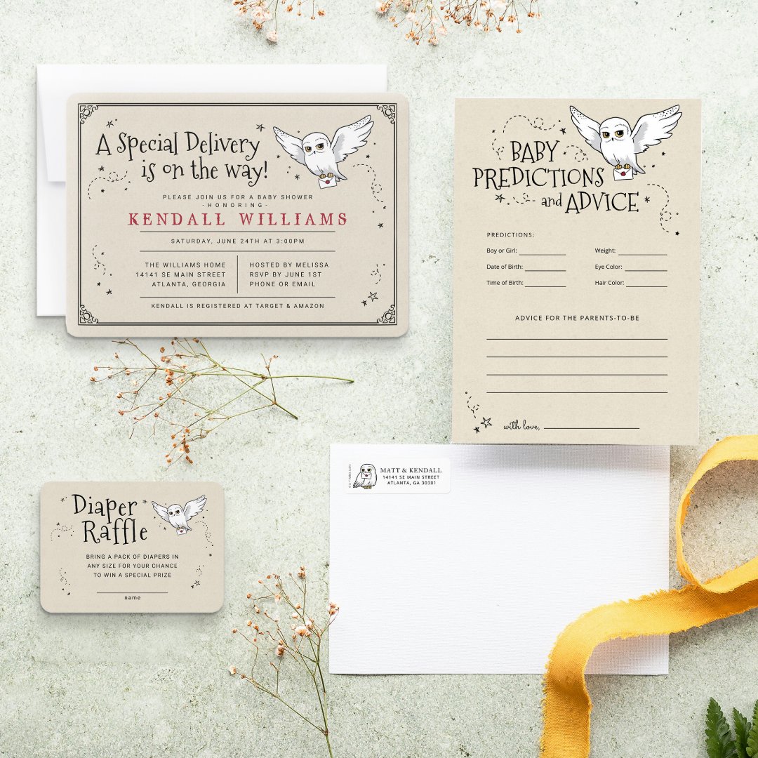 Harry Potter | Hedwig Baby Shower Square Sticker | Zazzle