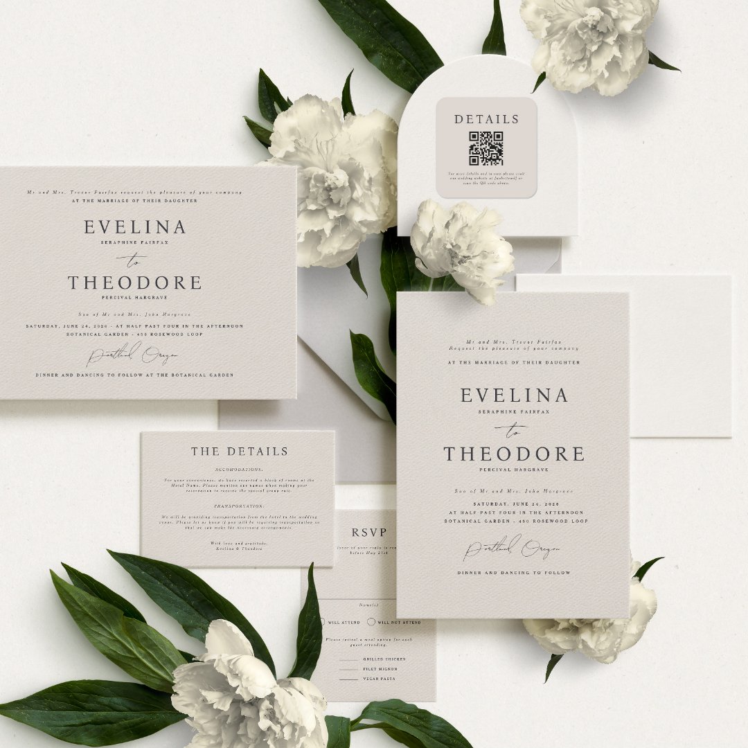Parker Formal Portrait Wedding RSVP Card | Zazzle