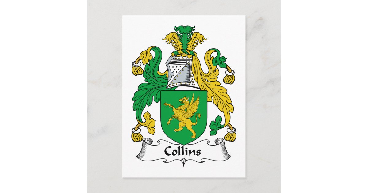 Collins Family Crest Postcard | Zazzle