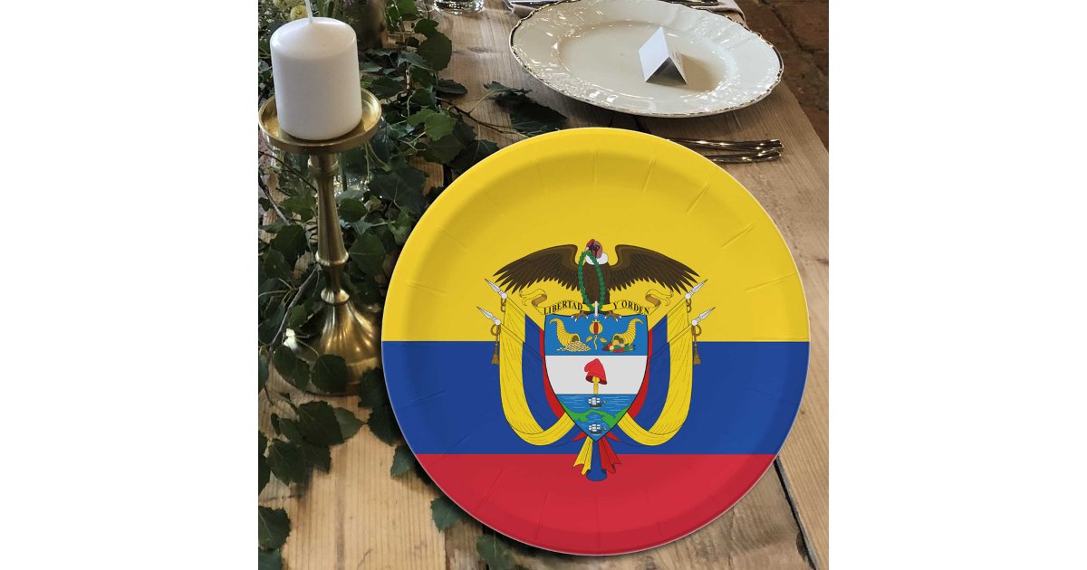 Colombia, Colombian Flag party, birthday /sport Paper Plate | Zazzle