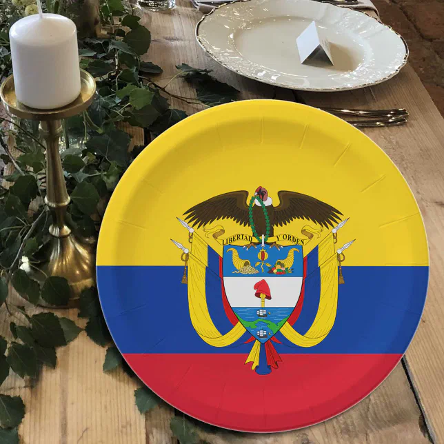 Colombia, Colombian Flag party, birthday /sport Paper Plate | Zazzle