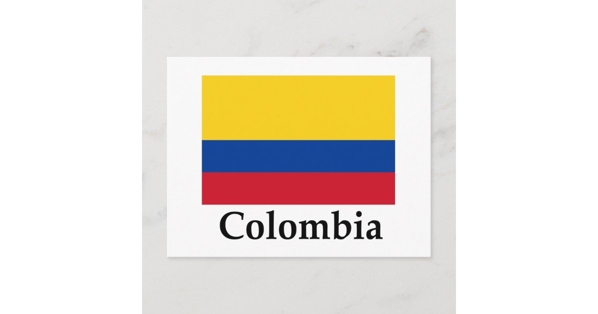 Colombia Flag And Name Postcard | Zazzle