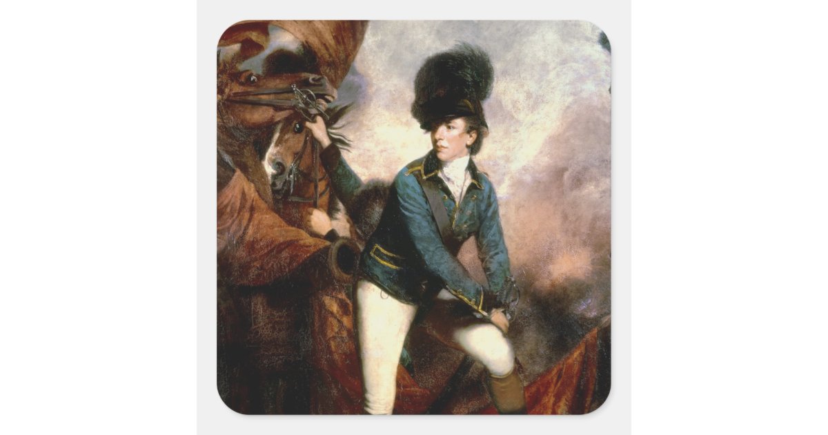 Colonel Banastre Tarleton 1782 Square Sticker | Zazzle