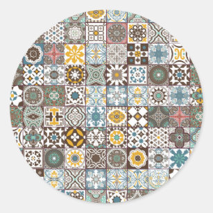 Moroccan Tile Stickers & Labels | Zazzle UK