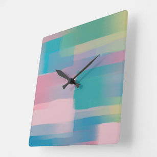 Teal Watercolor Wall Clocks | Zazzle UK