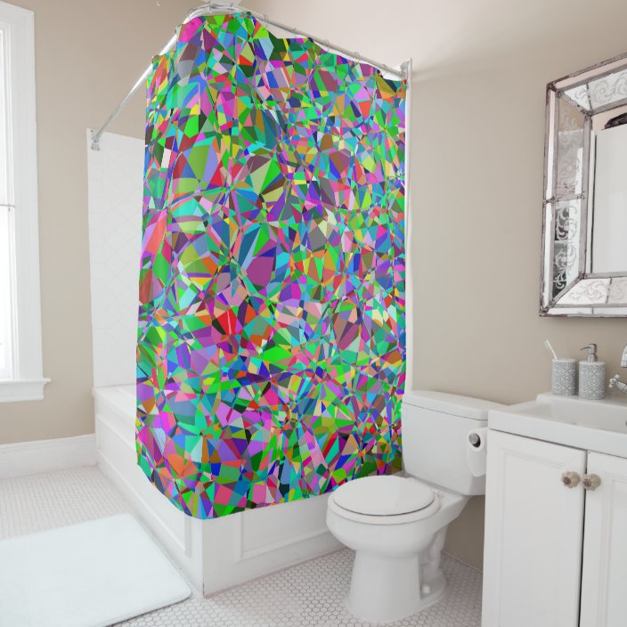 Colour Abstract Stained Glass Pattern Shower Curtain Uk