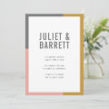 Colour Block Minimal Wedding Invitation | Zazzle