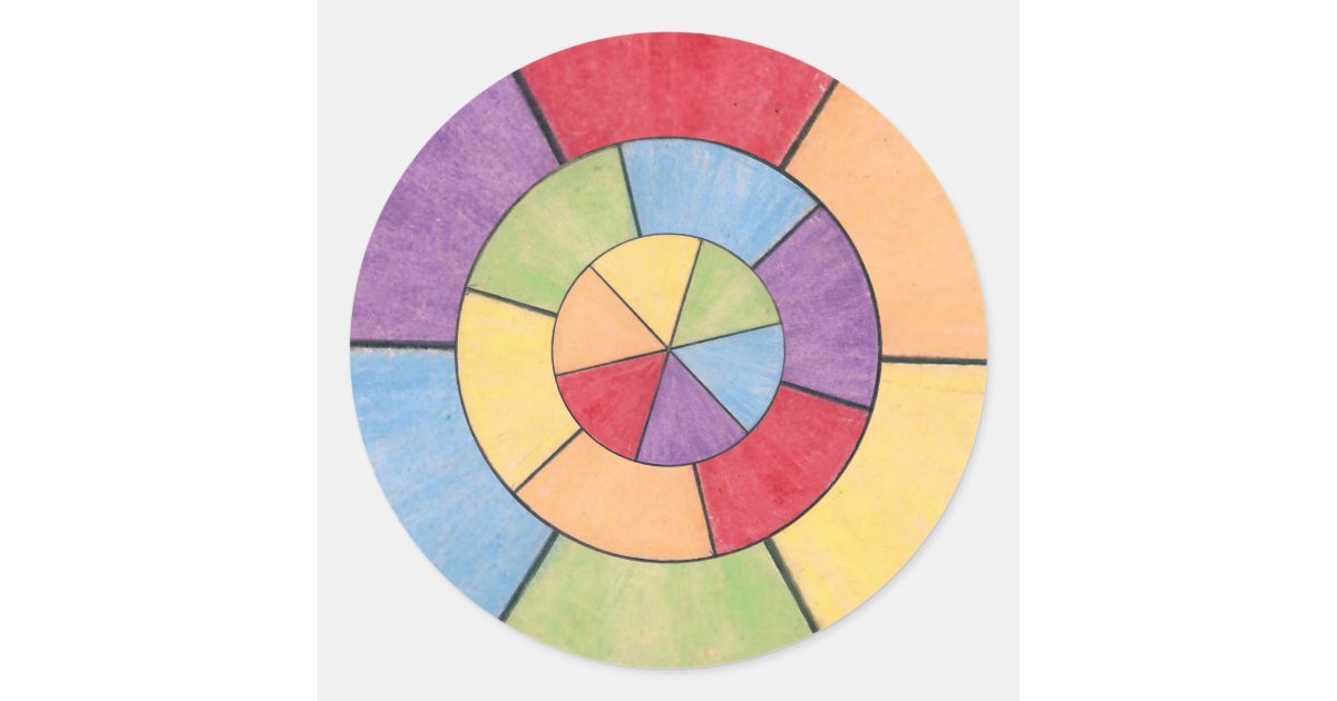 colour wheel classic round sticker | Zazzle