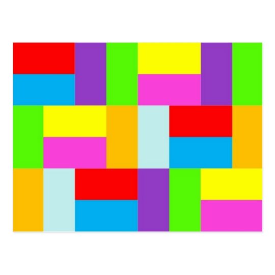Coloured Rectangles Postcard | Zazzle.co.uk
