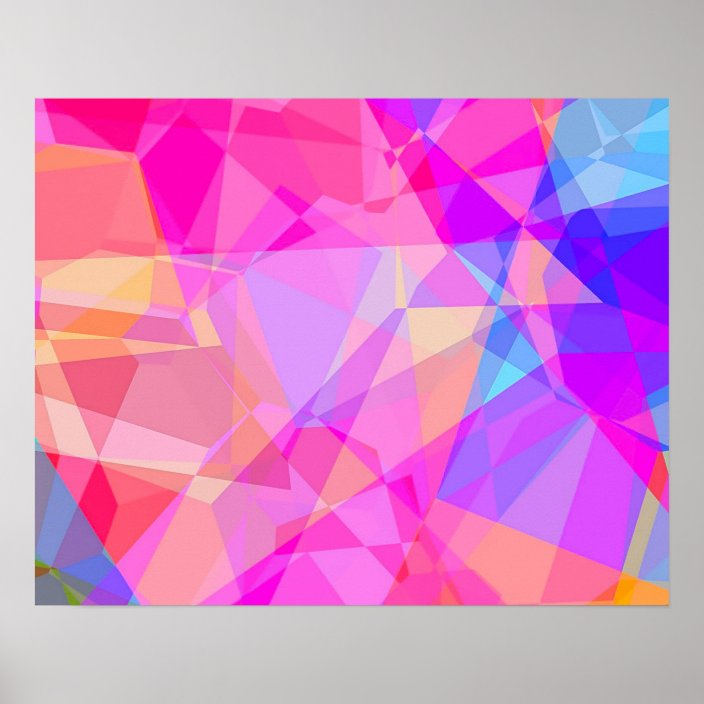 Colourful Abstract Geometric Shapes Prism Pattern Poster | Zazzle.co.uk