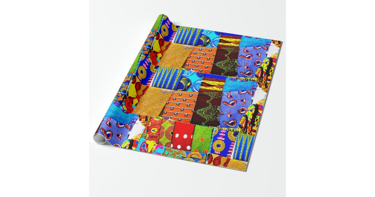 Colourful African Fabric Print Wrapping Paper | Zazzle