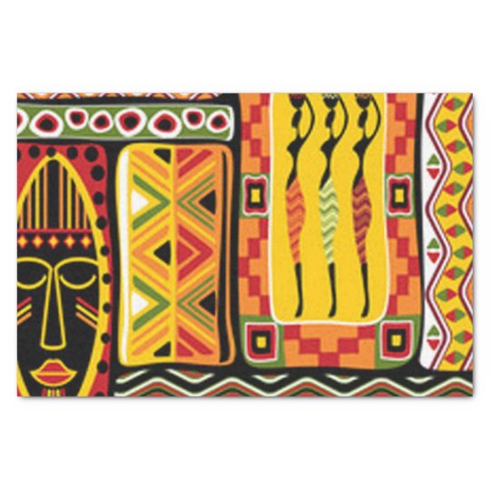 Colourful African Pattern Print Collage Tissue Paper | Zazzle.co.uk