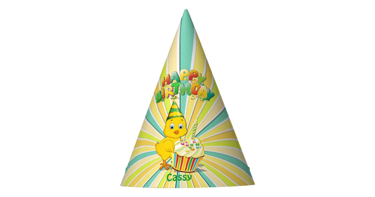 Colourful Birthday Chicken Party Hat | Zazzle