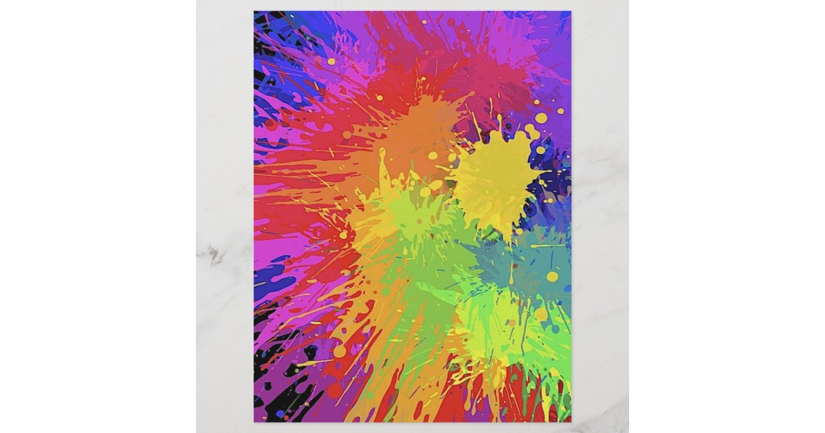 Colourful Bright Ink Splat Design Vector Flyer | Zazzle