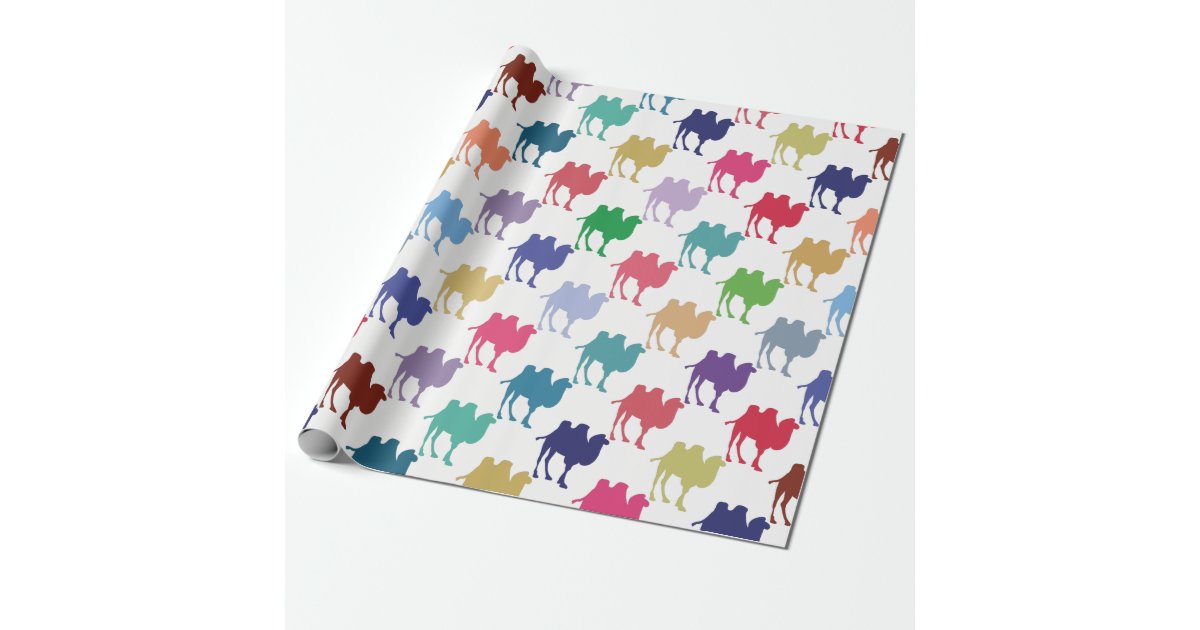 Colourful camel pattern wrapping paper | Zazzle