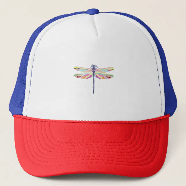 Colourful dragonfly trucker hat | Zazzle