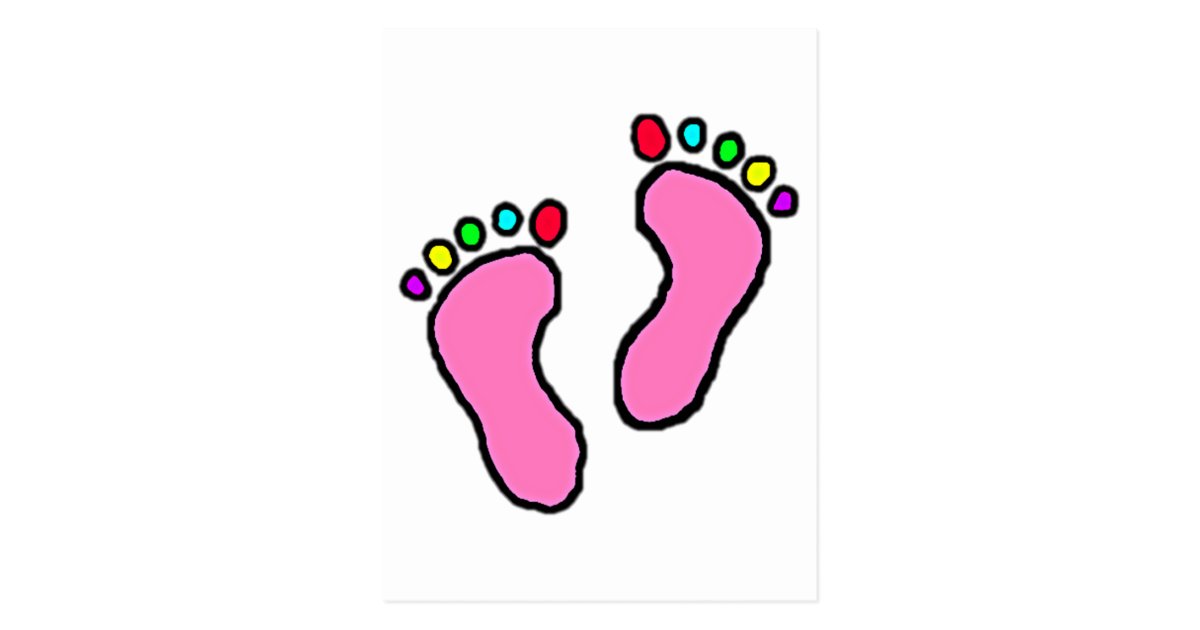 Colourful Feet Cartoon Postcard | Zazzle.co.uk
