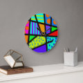 Colourful Geometric 80s Memphis Design Large Clock | Zazzle