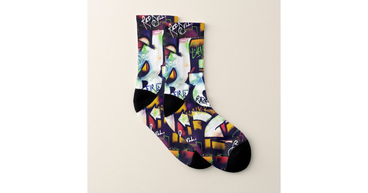Colourful Graffiti Words Socks | Zazzle