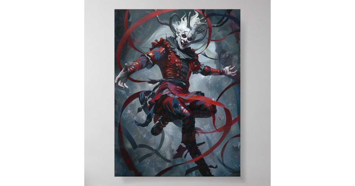 Colourful Jester Character Full Body Concept Art P Poster | Zazzle