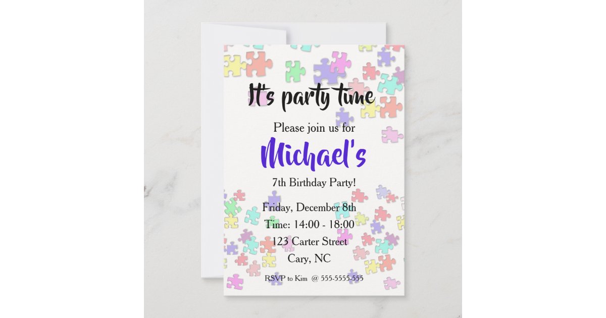 Colourful Jigsaw puzzles pieces Invitation | Zazzle