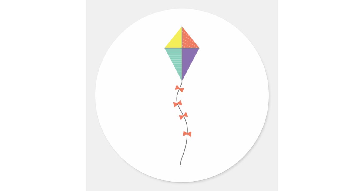Colourful Kite Classic Round Sticker | Zazzle