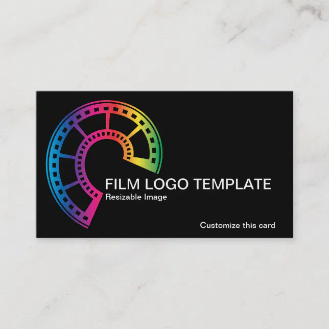 Colourful Logo Simple Media Film Strip Business Card | Zazzle