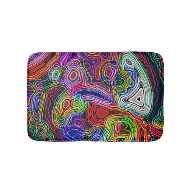 Colourful Neon Lights Abstract Rainbow Bath Mat | Zazzle