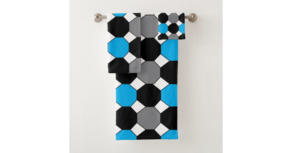Colourful Octagon Geometric Pattern Bath Towel Set | Zazzle
