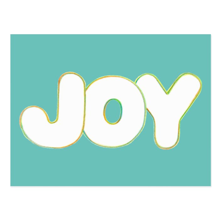 Colourful Outline Art - Joy - word postcards | Zazzle.co.uk