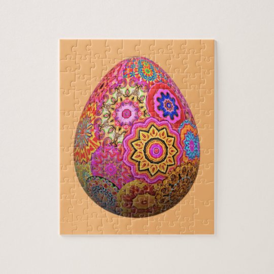 Colourful patterned Easter egg Jigsaw Puzzle | Zazzle.co.uk