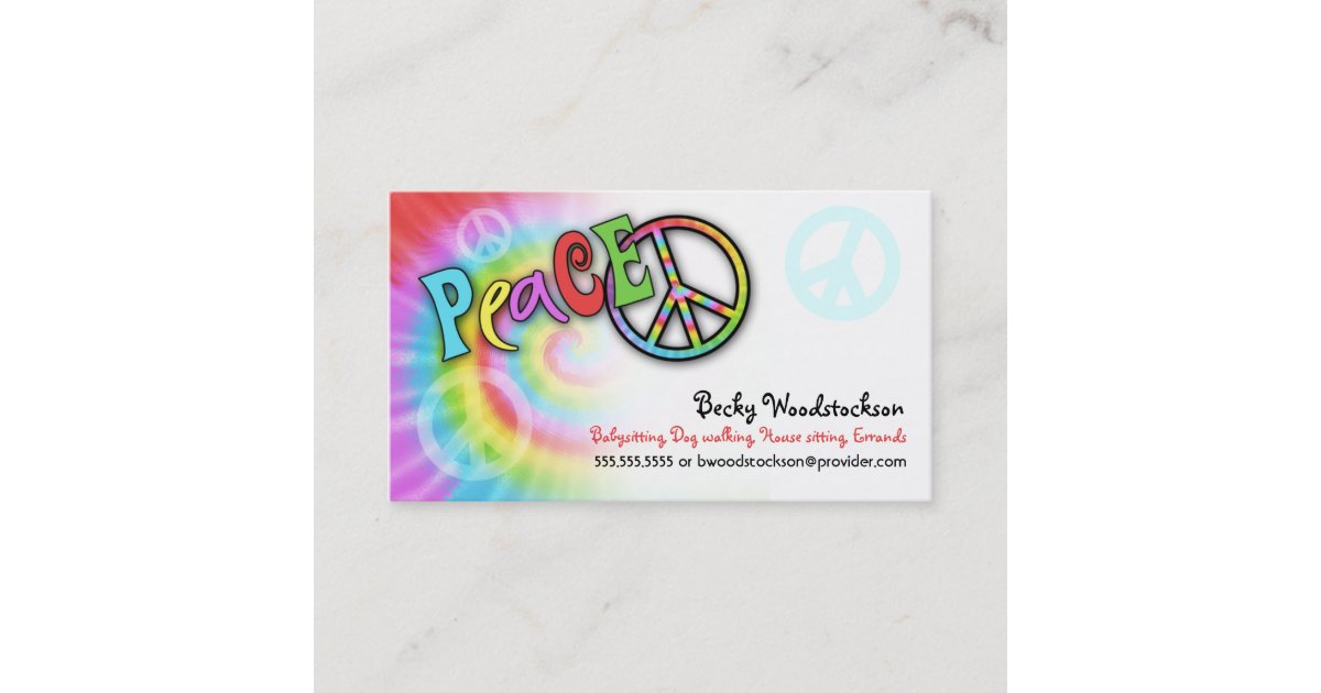Colourful PEACE Profile Card | Zazzle