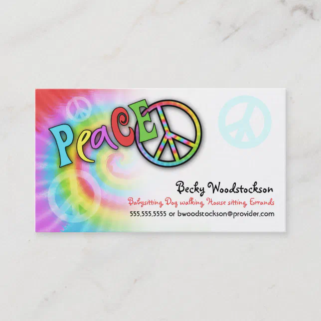 Colourful PEACE Profile Card | Zazzle