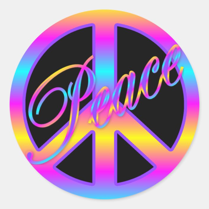 Colourful Peace Sign Stickers | Zazzle.co.uk