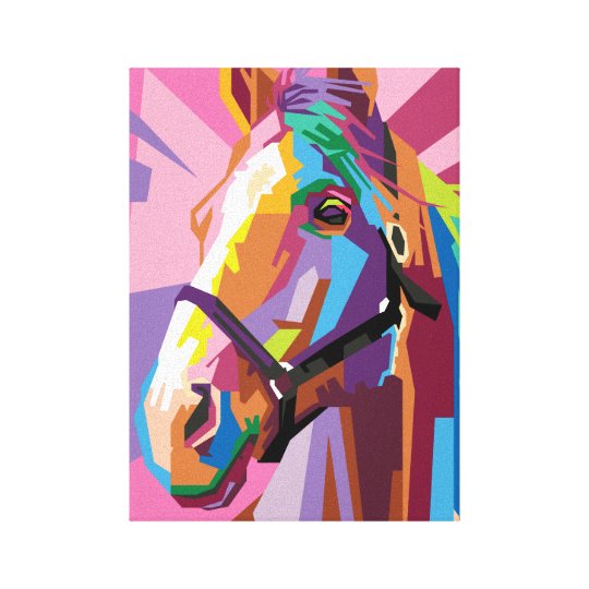 Colourful Pop Art Horse Portrait Canvas Print | Zazzle.co.uk
