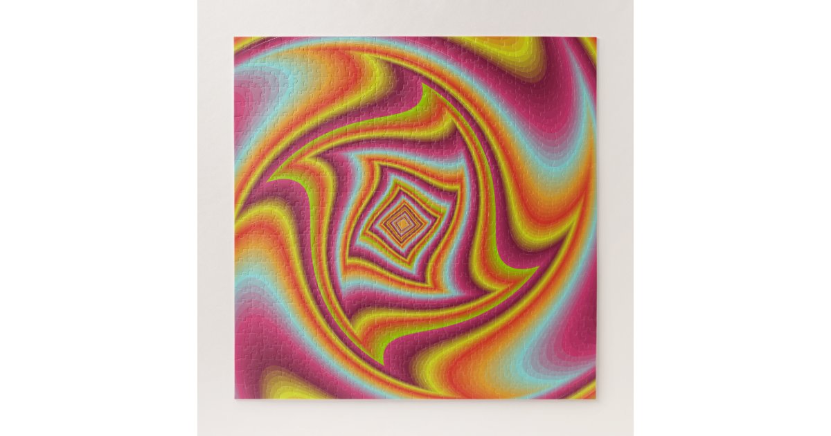 Colourful Psychedelic Illusion Holographic Jigsaw Puzzle | Zazzle